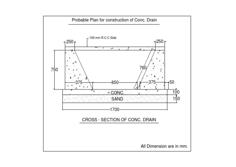 Concrete Drain Drawing