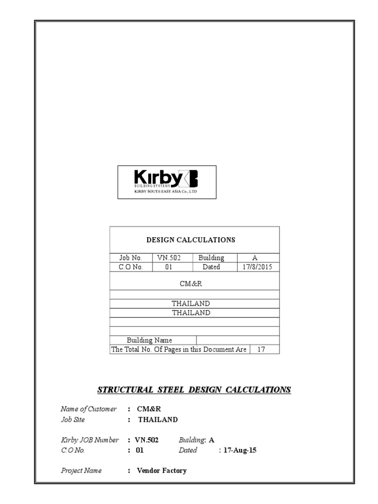 Structural Steel Design Calculations | PDF | Framing (Construction ...