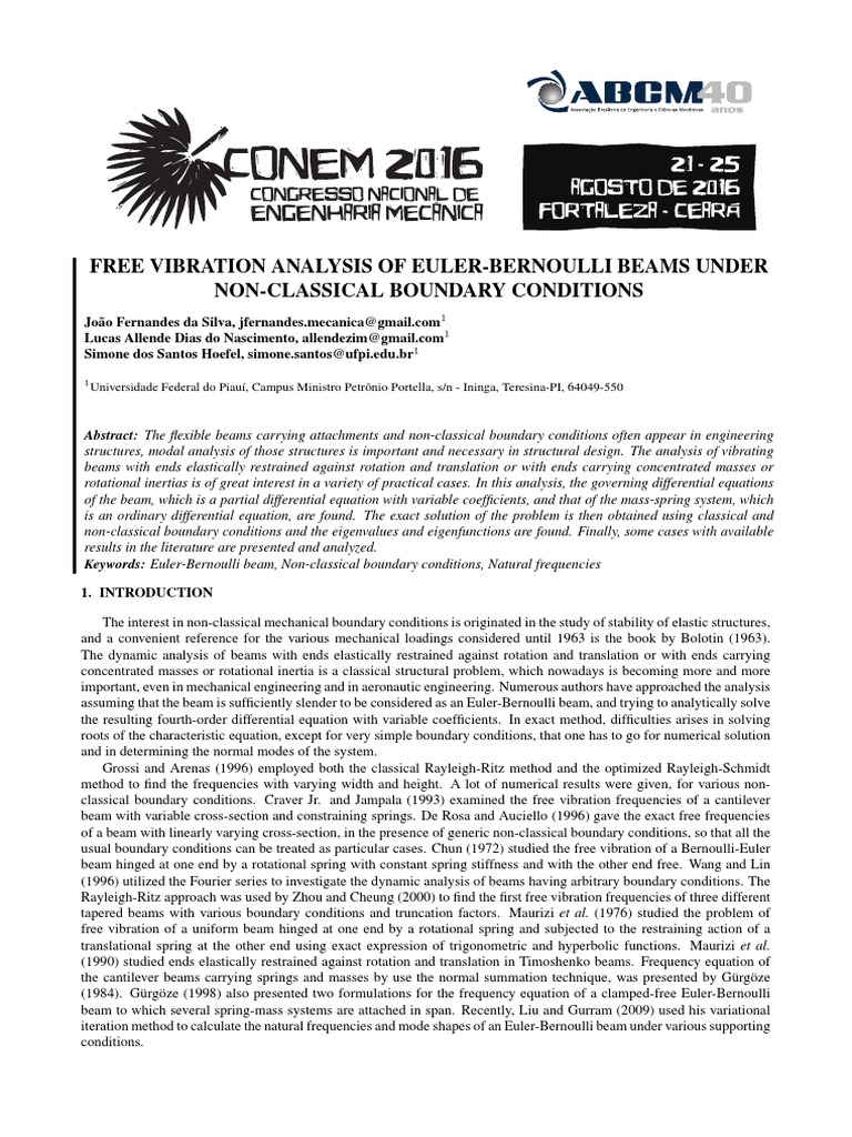 2016 Fernandes Etal CONEM | PDF | Normal Mode | Beam (Structure)