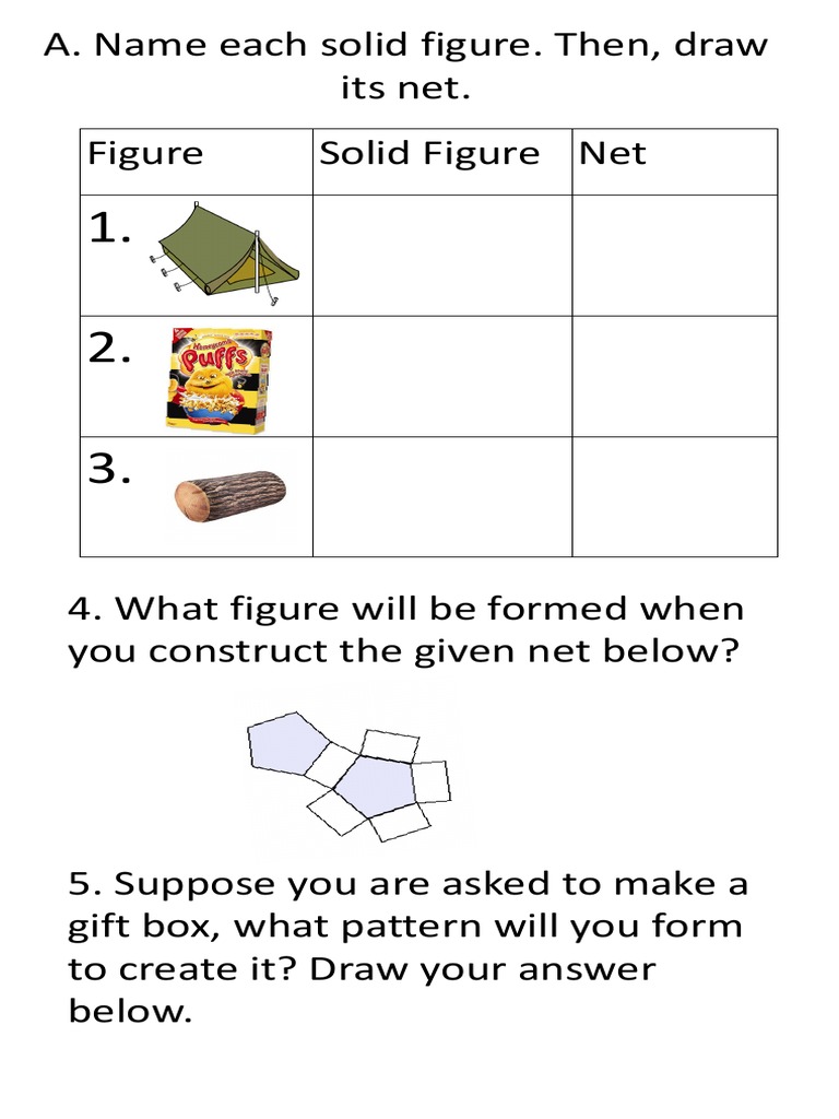 Solid Figures and Nets Guide | PDF | Games & Activities