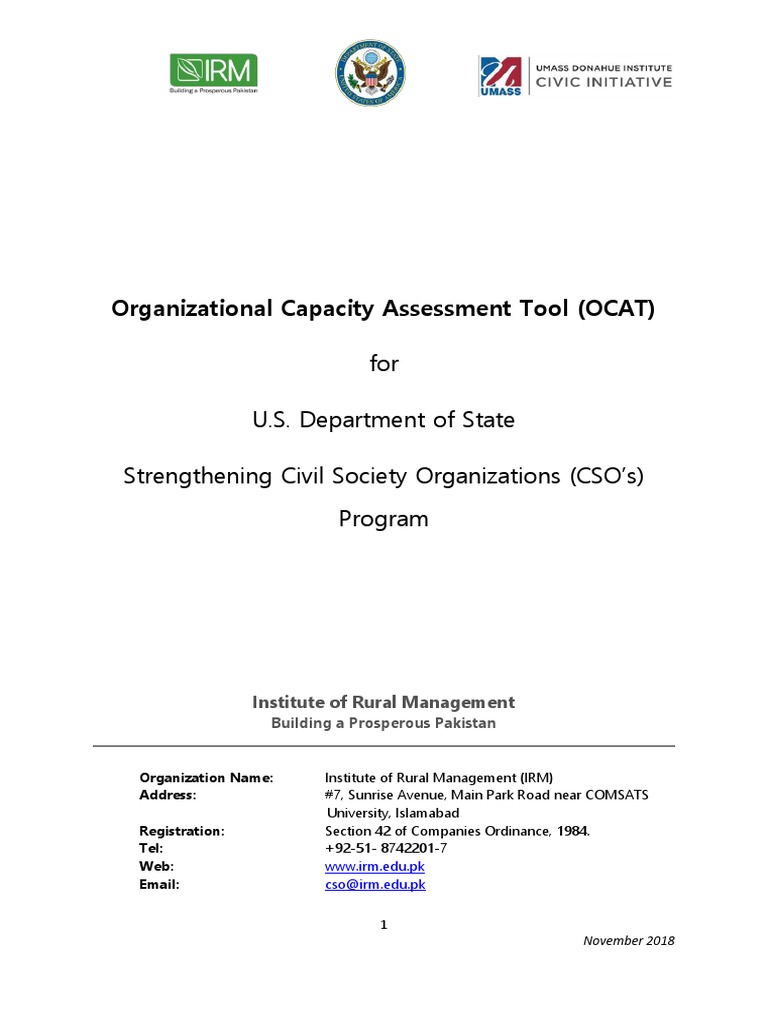 14 - IRM Organizational Capacity Assessment Tool - Section A | PDF ...