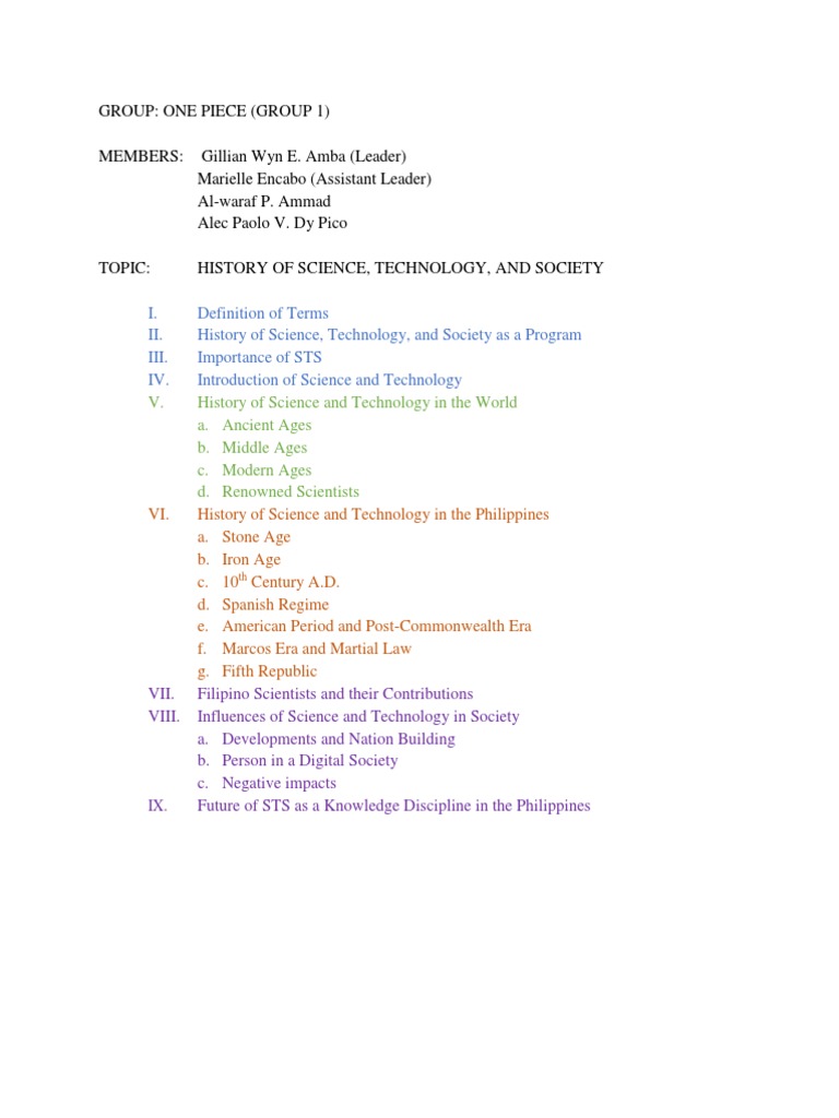 Sts Report Outline | PDF | History