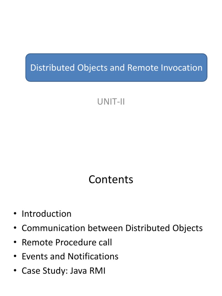 Distributed Objects And Remote Invocation Unit Ii Pdf Method Computer Programming