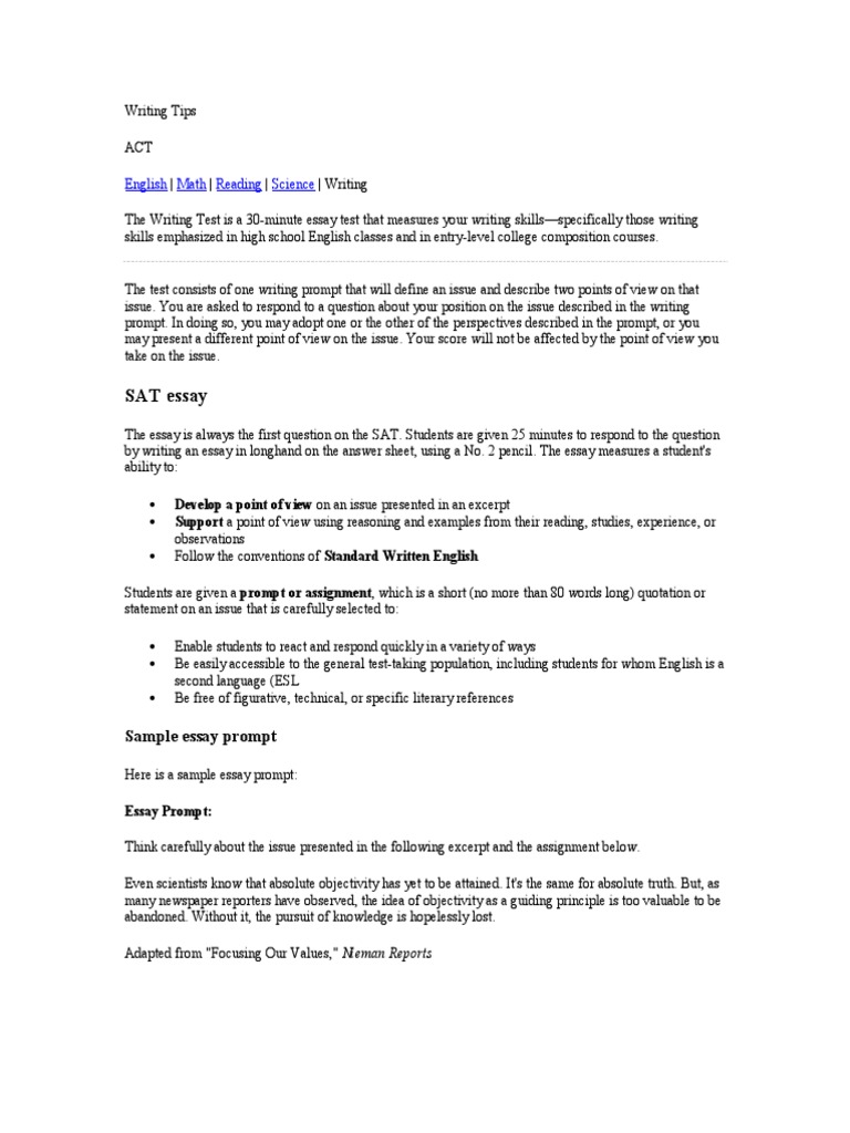 Writing Tips | PDF | Rubric (Academic) | Sat