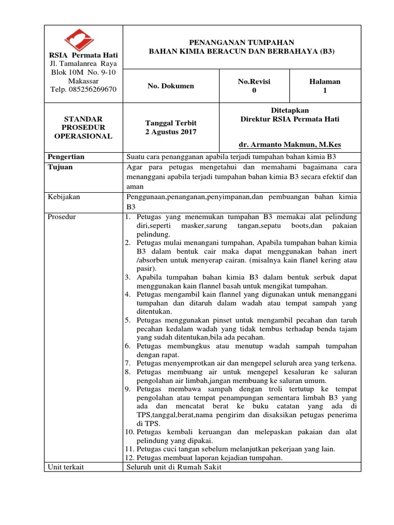 Sop Tumpahan b3 | PDF