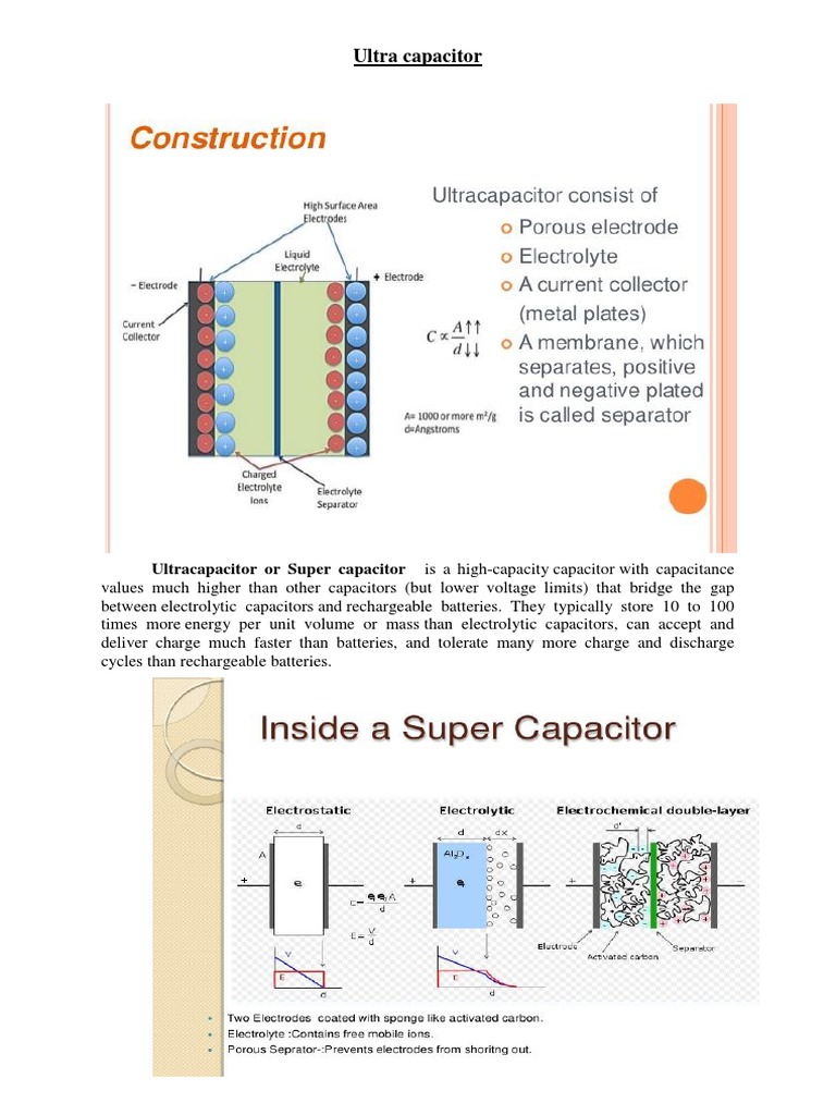 Ultra Capacitor: Ultracapacitor or Super Capacitor Is A High-Capacity ...