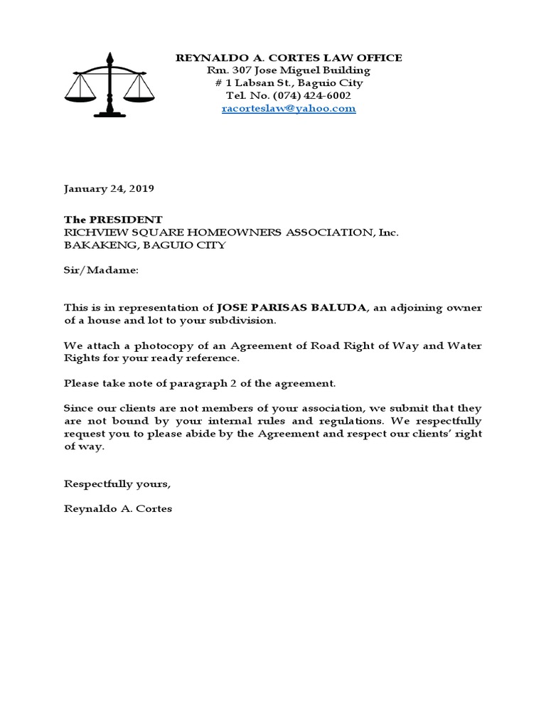 Reynaldo A. Cortes Law Office | PDF | Finance & Money Management