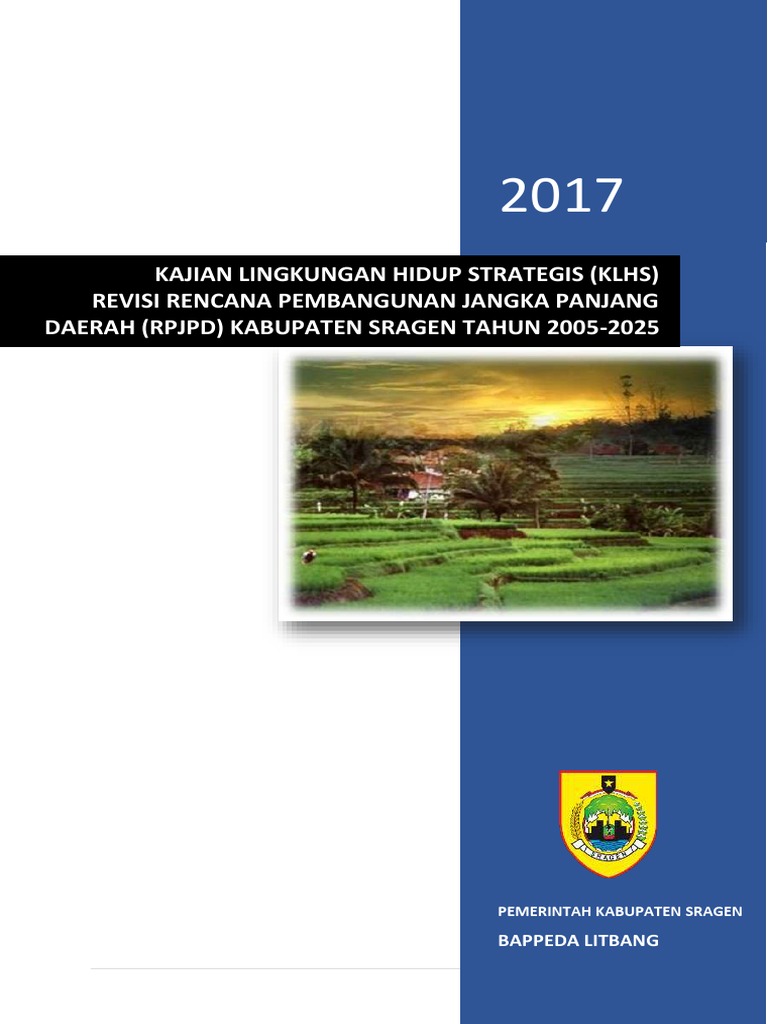 KLHS RPJPD Sragen 2025: Pembangunan Berkelanjutan | PDF
