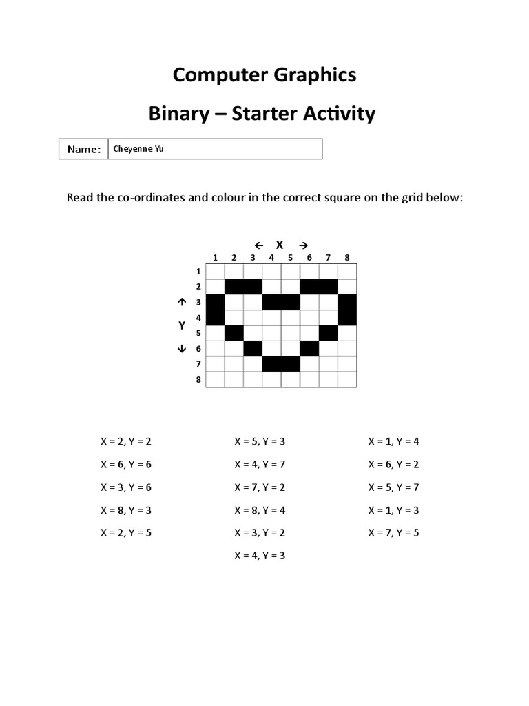 Binary Starter Activity | PDF