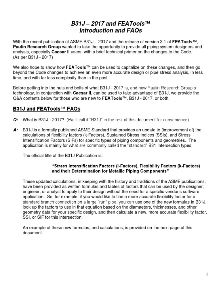 Asme B 31J Sif | PDF | Pipe (Fluid Conveyance) | Finite Element Method