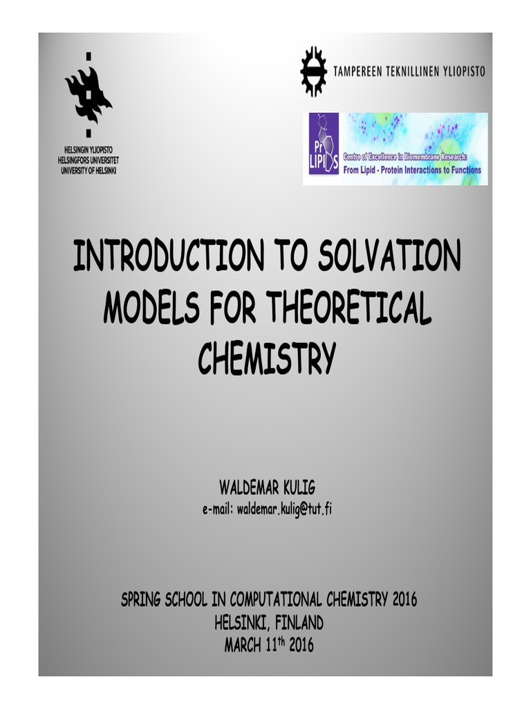 Solvation Models Pdf Solvation Solution