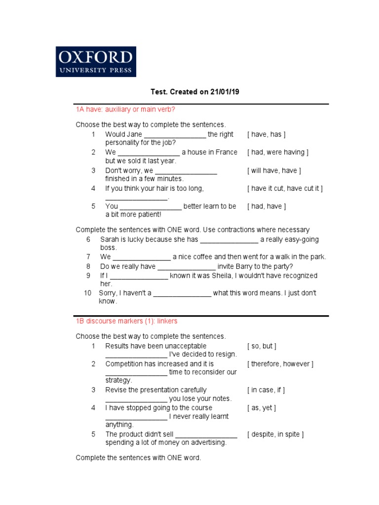 Advanced Test of English | PDF | Grammar | Language Mechanics
