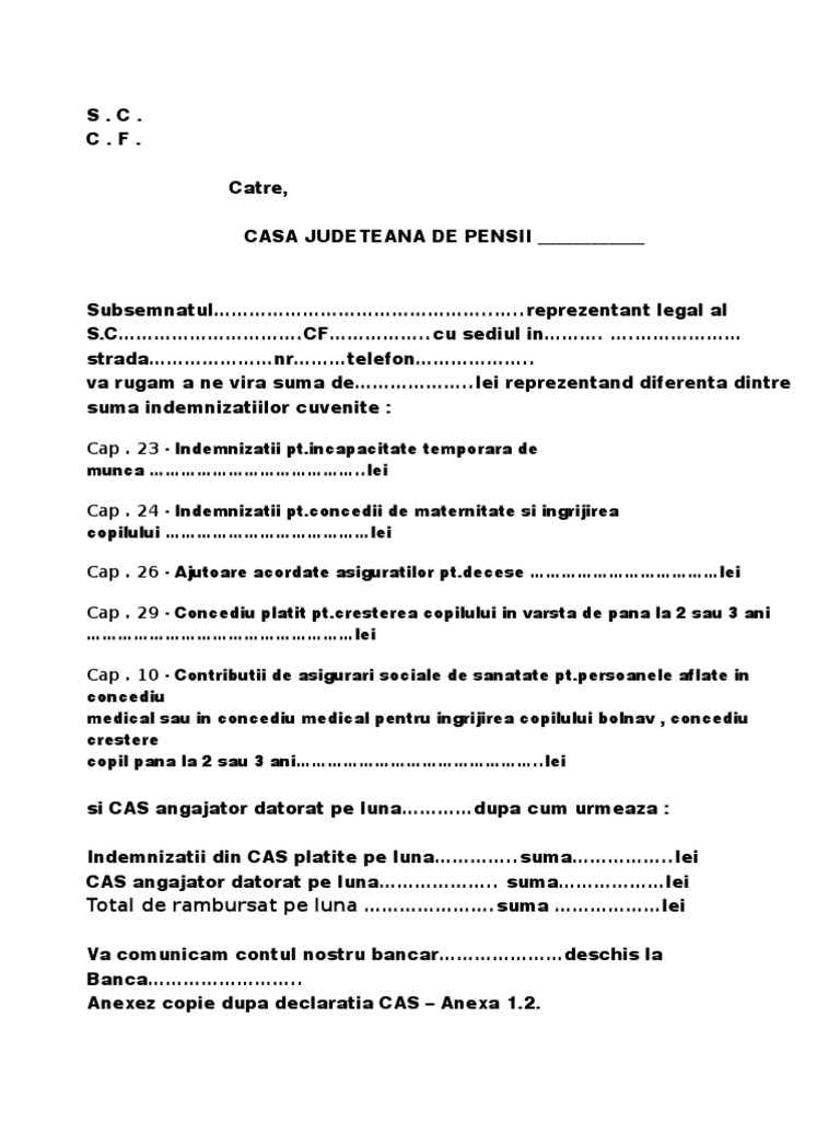 Cerere Restituire Sume Platite in Plus | PDF