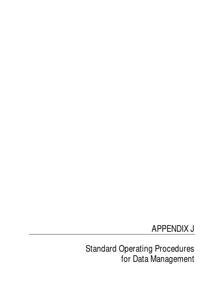 Standard Operating Procedures For Data Management | PDF | Computer ...