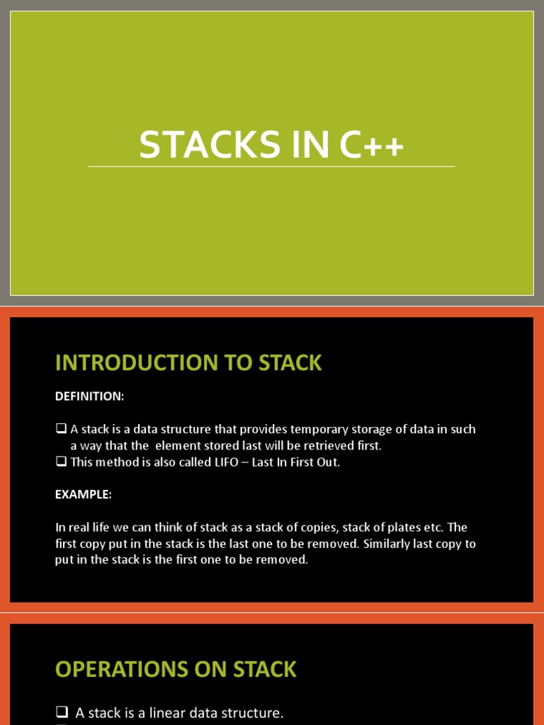 Stacks C++ | PDF | Array Data Structure | Computer Data