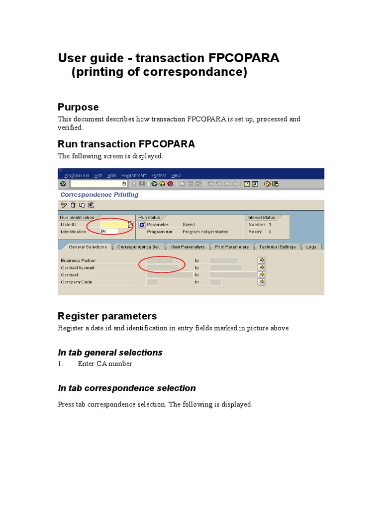 FPCOPARA User Guide for Printing | PDF