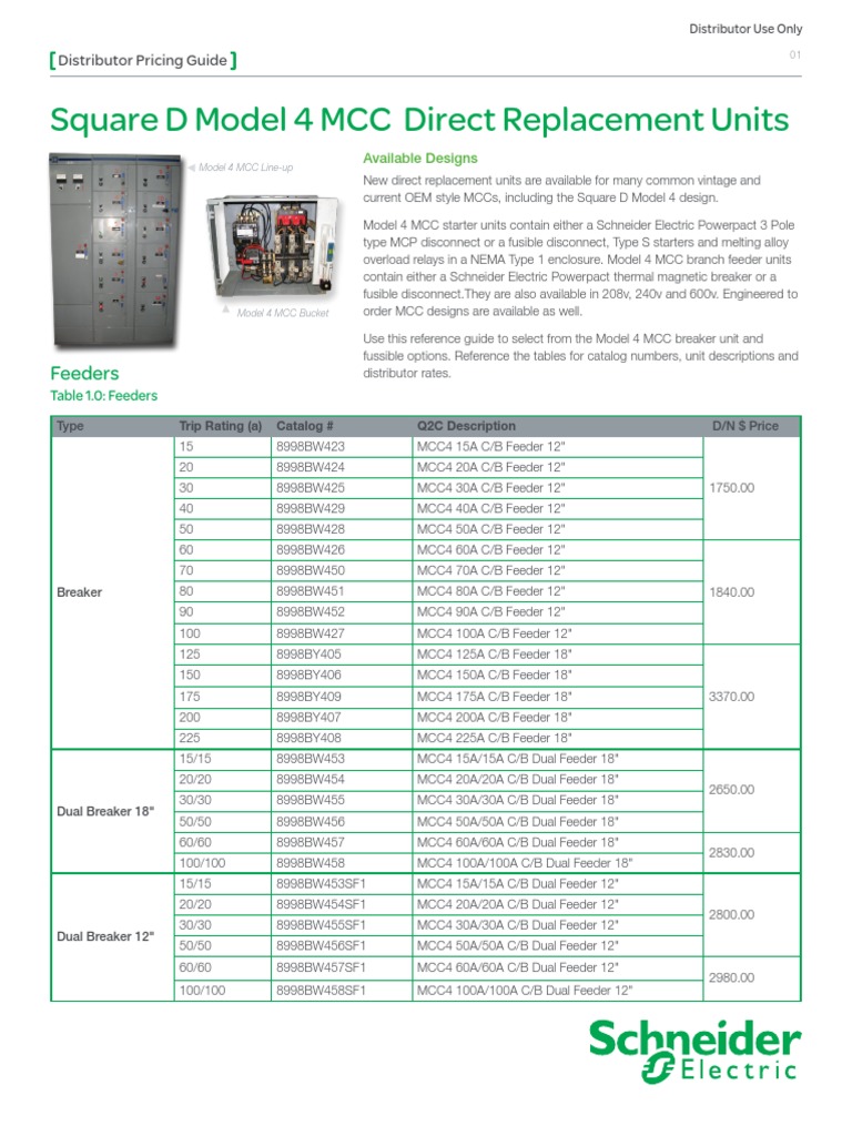 Model 4 Mcc Buckets_d Selector Guide - Schneider Price List ...