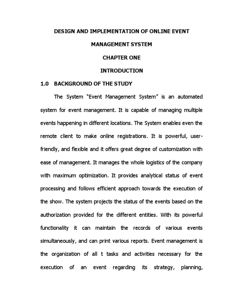 Design and Implementation of Online Event Management System | PDF ...