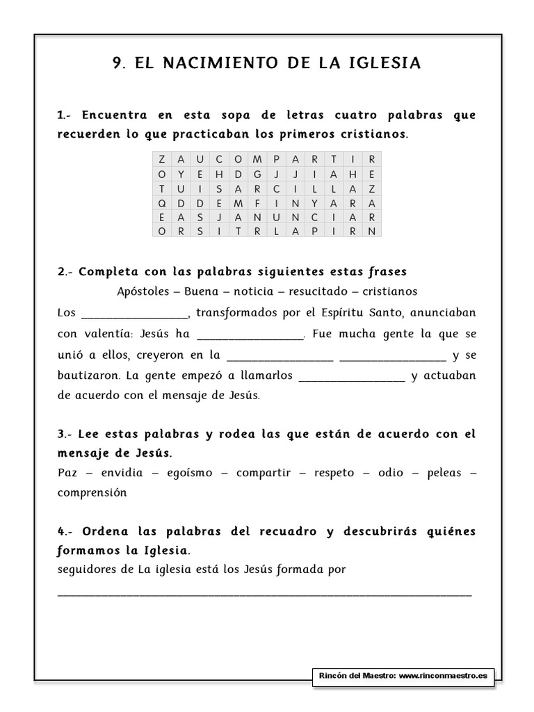 actividades240 | Iglesia Católica | Cristianismo primitivo