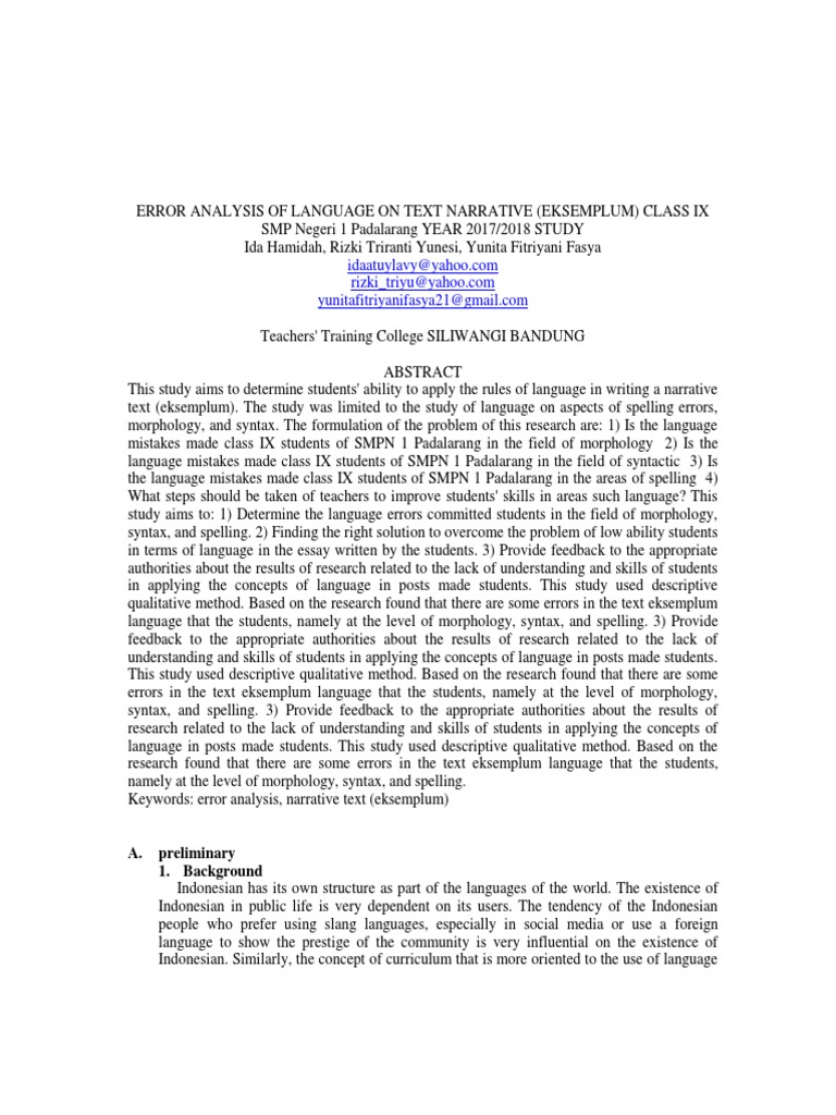 A. Preliminary 1. Background | PDF | Speech | Comma