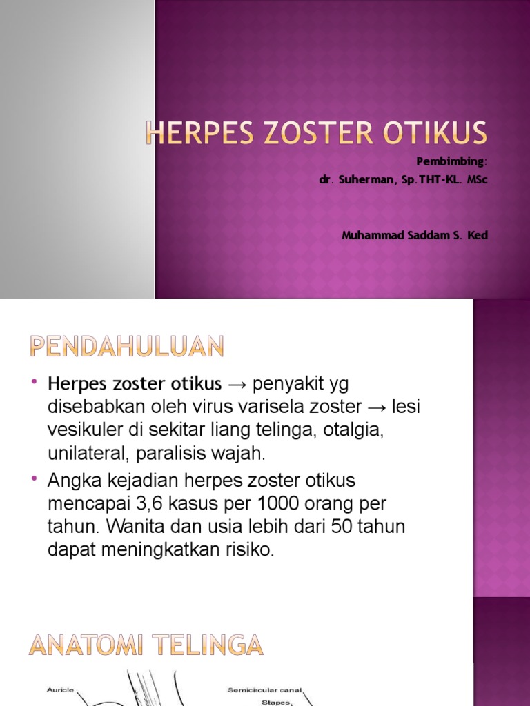 Herpes-Zoster-Otikus Final | PDF | Sains & Matematika