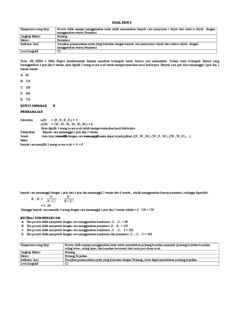 Soal Hots | PDF
