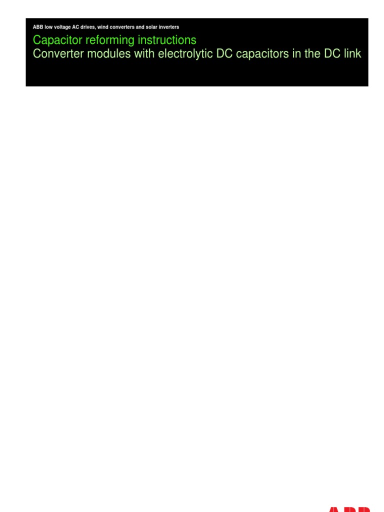 Capacitor Reforming Instructions | PDF | Power Inverter | Power Supply