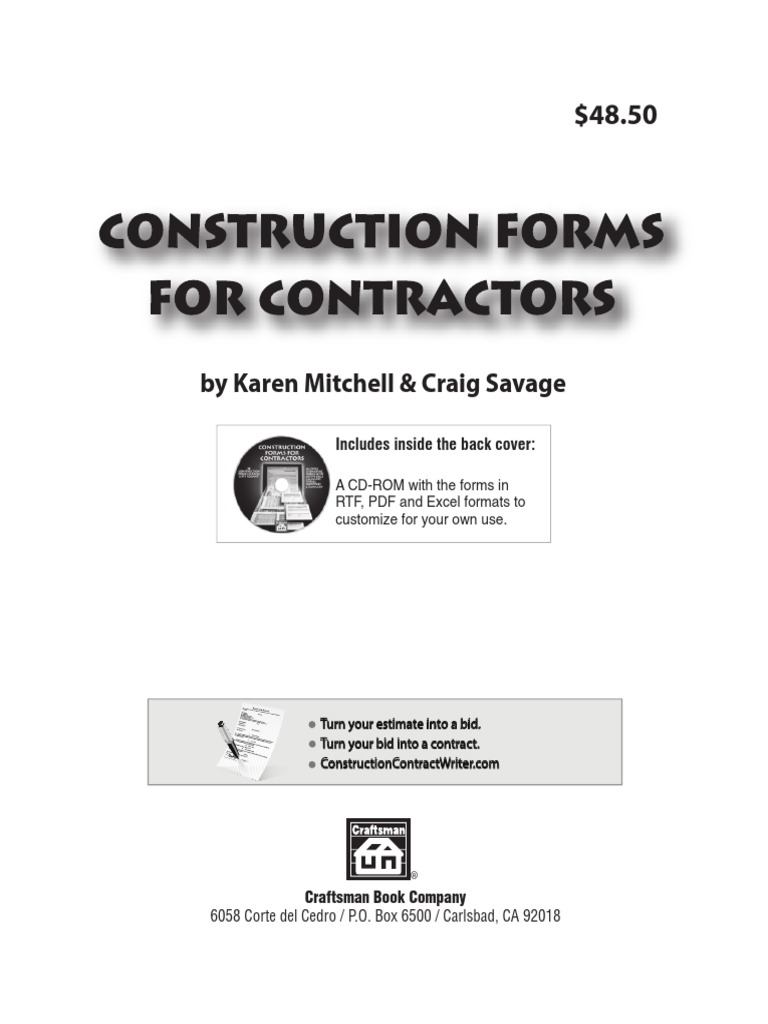 ConstructionFormsForContractors Book Preview | PDF | Microsoft Excel ...