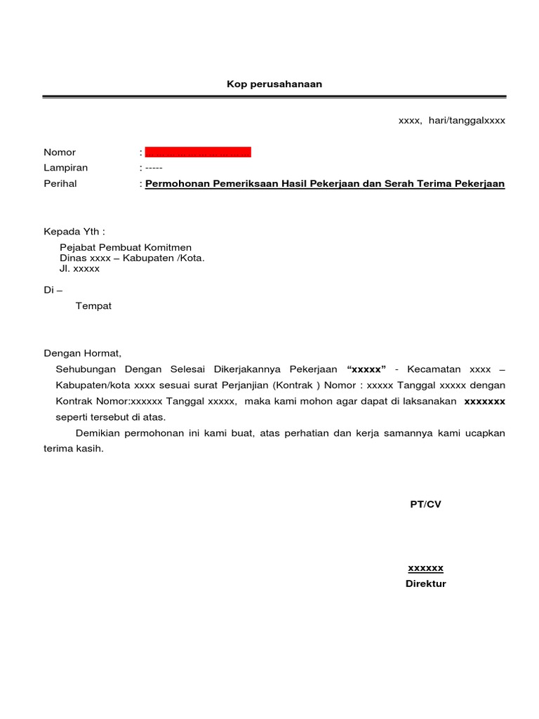 Contoh Permohonan Termin | PDF