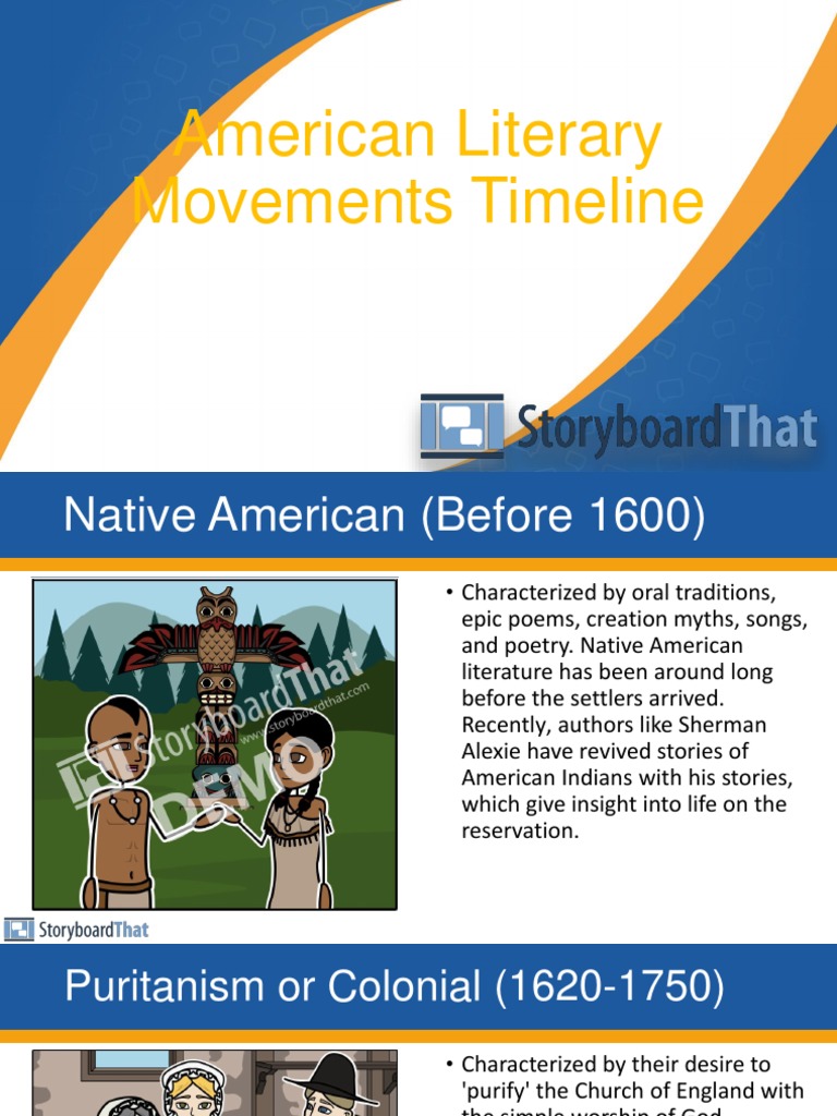 American Literary Movements Timeline | PDF | Transcendentalism ...