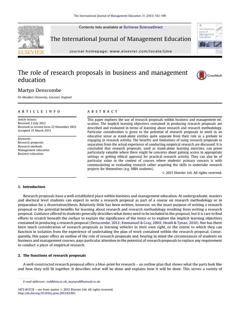 Business Research Proposal | PDF | Thesis | Doctor Of Philosophy