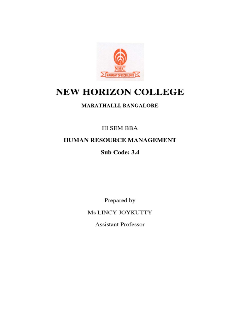 Human Resource Management Notes | PDF | Human Resources | Human ...