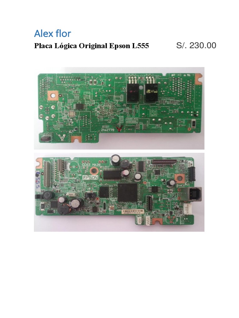 Alex Flor: Placa Lógica Original Epson L555 | PDF | Art