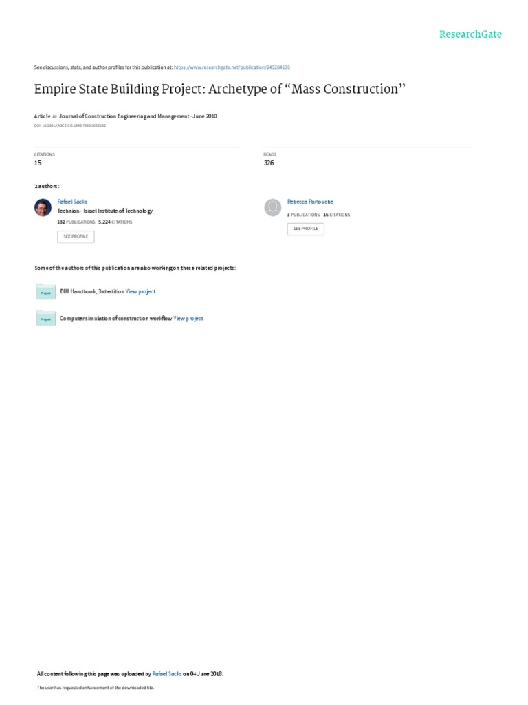 Empire State Building Archetype of Mass Construction | PDF | Design ...