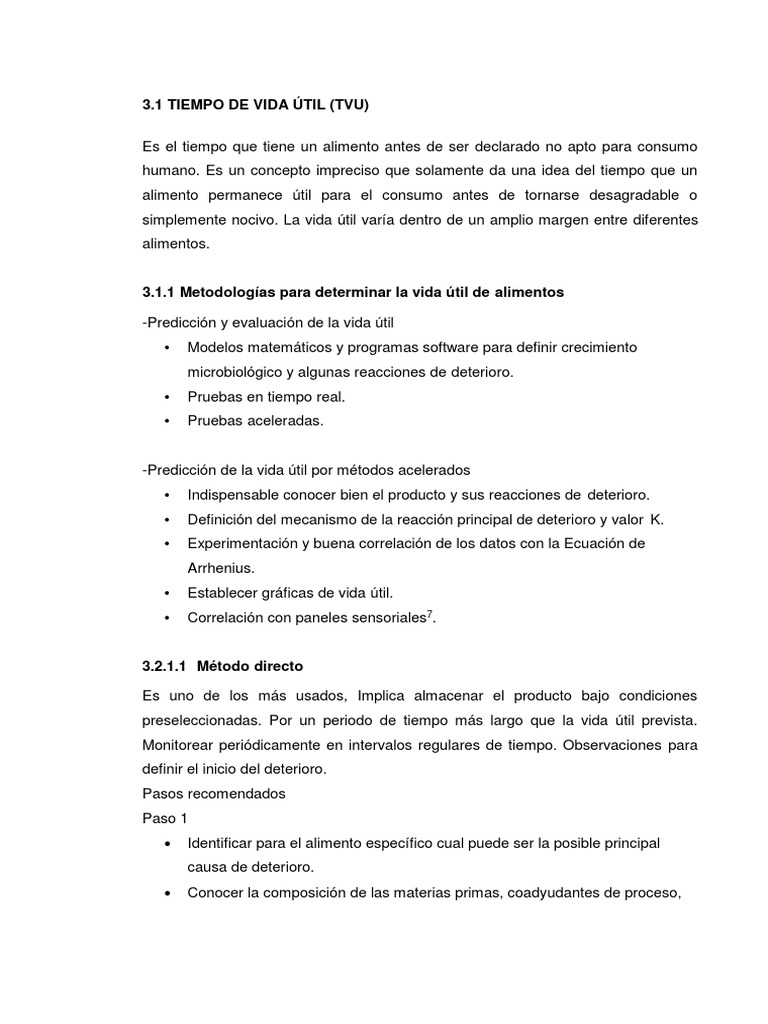 Tiempo de Vida Útil | PDF | Alimentos | Enzima