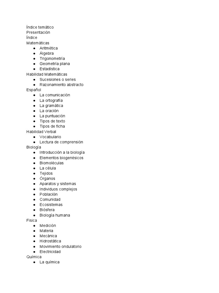 Temario Comipems | PDF