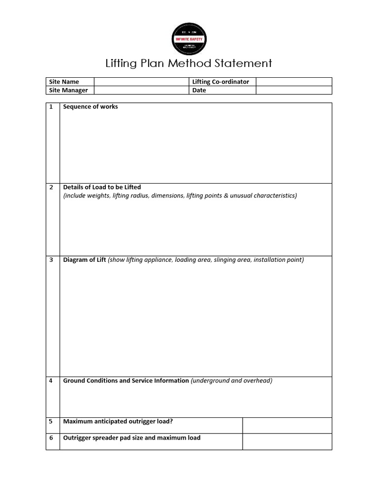 A Comprehensive Lifting Plan | PDF