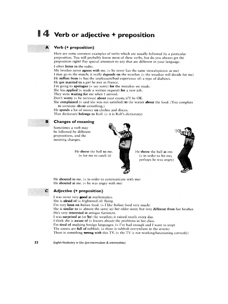 Preposition Collocations - Intermediate | PDF