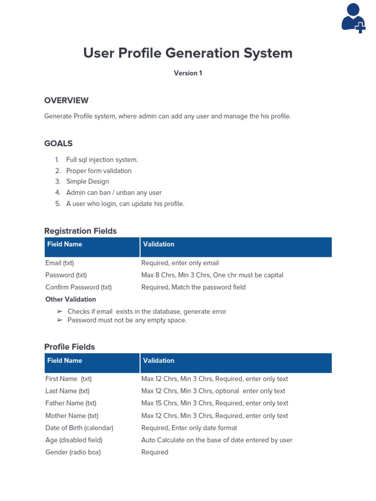 User Profile Management System | PDF | Password | Areas Of Computer Science