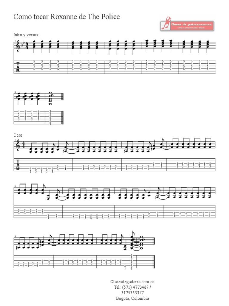 Acordes De Guitarra De Roxanne Roxanne, Arizona Zervas Ukulele