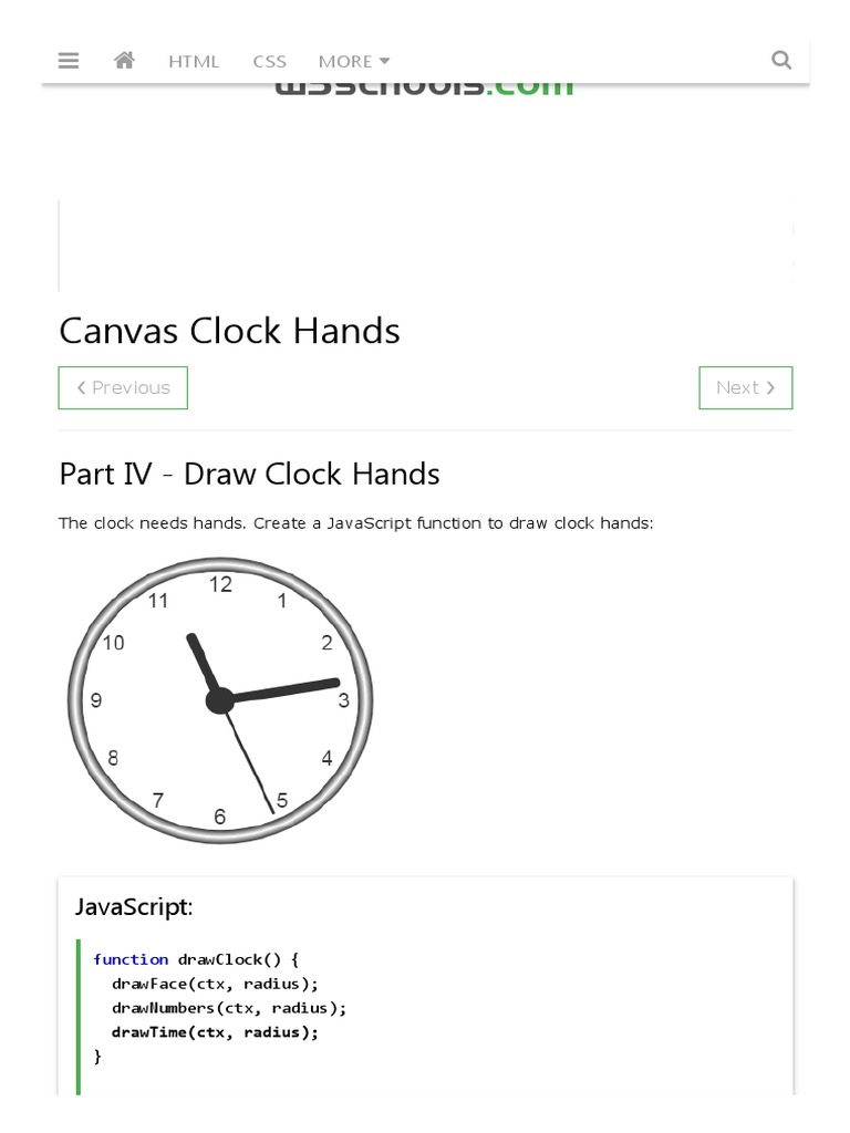 Canvas Clock Hands | PDF | J Query | Bootstrap (Front End Framework)