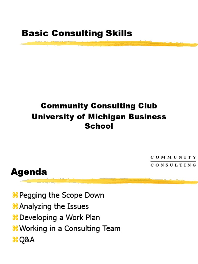 Basic Consulting Skills: Community Consulting Club University of ...