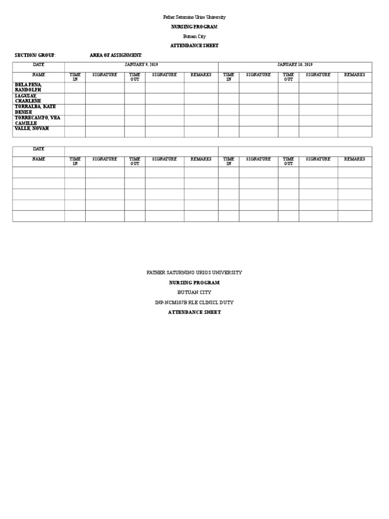 Tracking Student Attendance and Clinical Hours at Father Saturnino ...