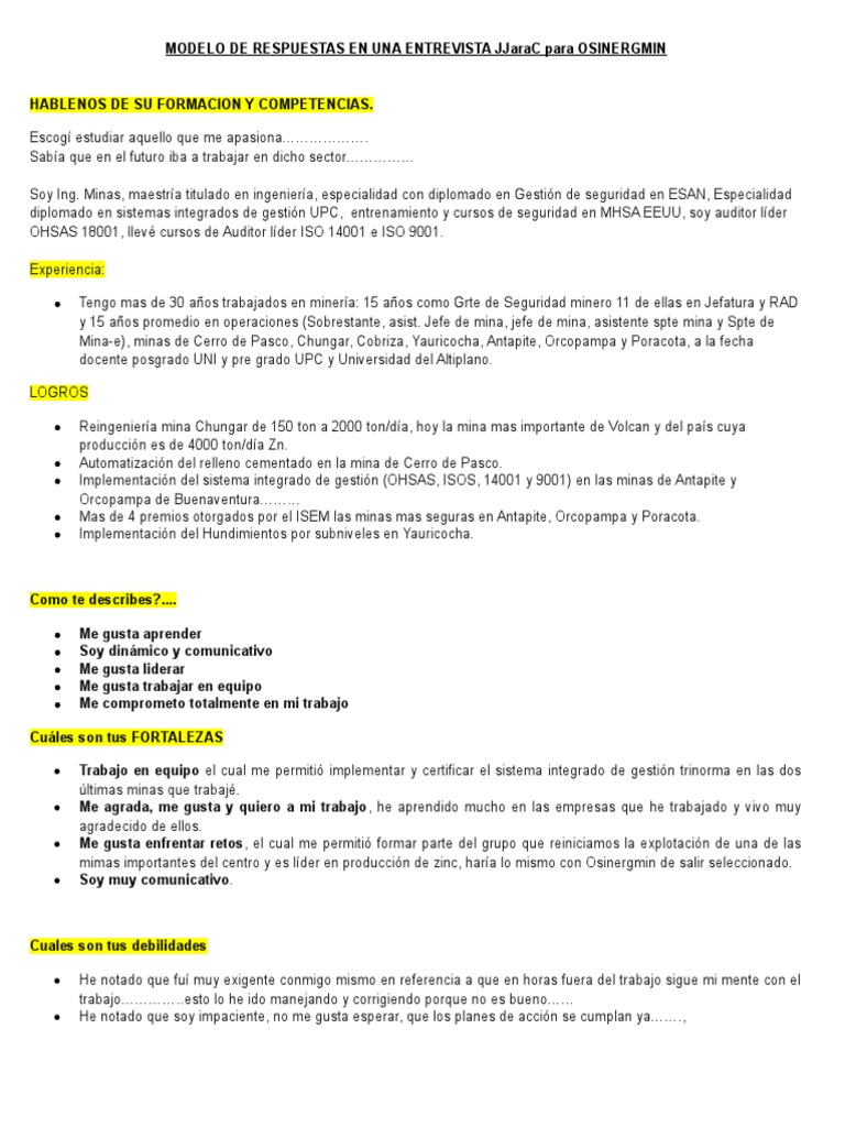 Ejemplo de Entrevista | PDF