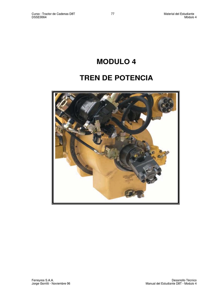 Curso TRANS&DIRECCION D8T PDF | PDF | Transmisión (Mecánica) | Eje