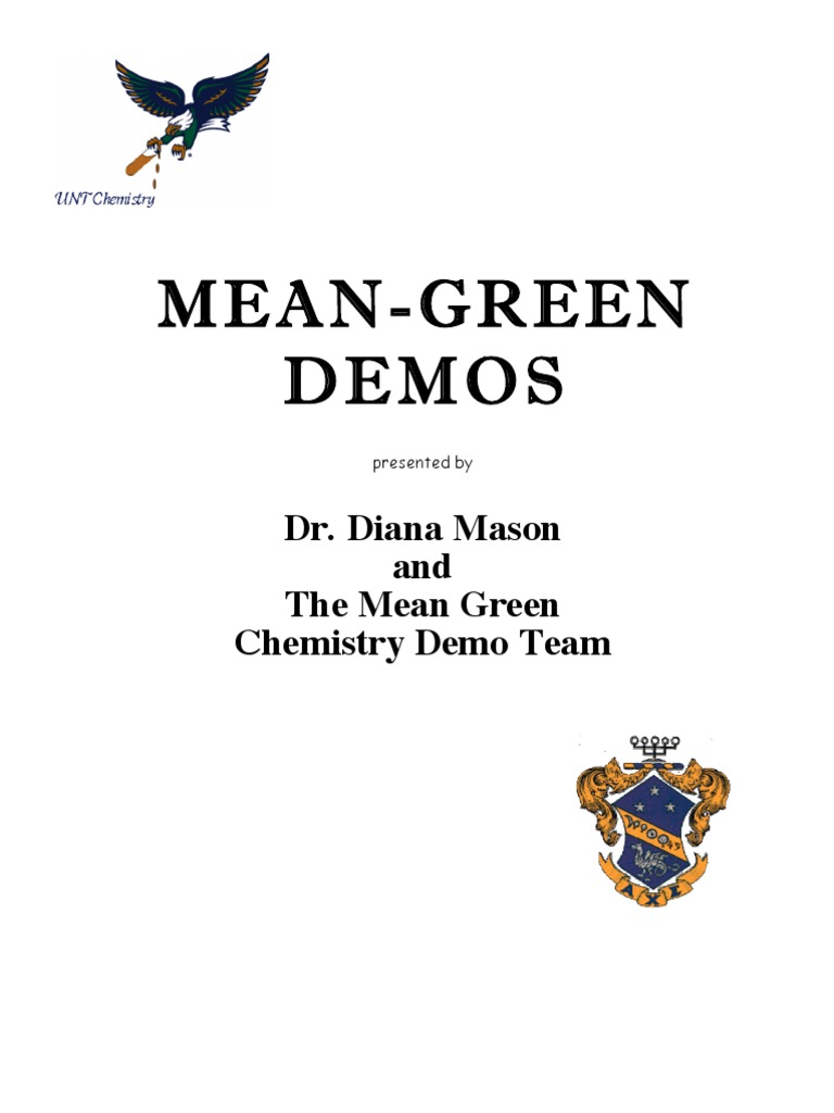 Mean-Green Demos by Dr. Diana Mason | PDF | Sulfuric Acid | Hydrogen ...