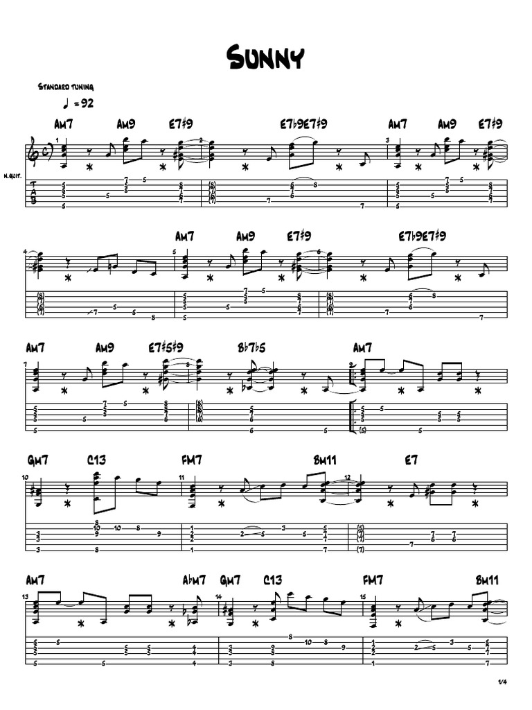 Sunny Sunny: Standard tuning Standard tuning | Guitar Family ...