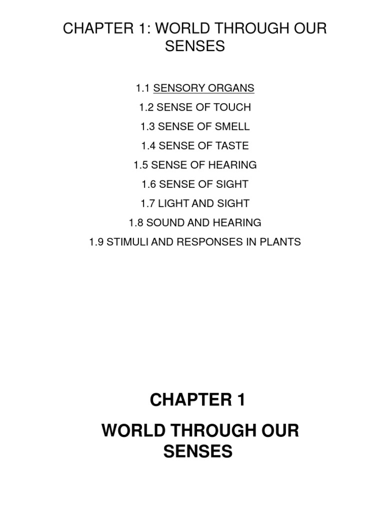 Chapter 1: World Through Our Senses | PDF | Senses | Stimulus (Physiology)