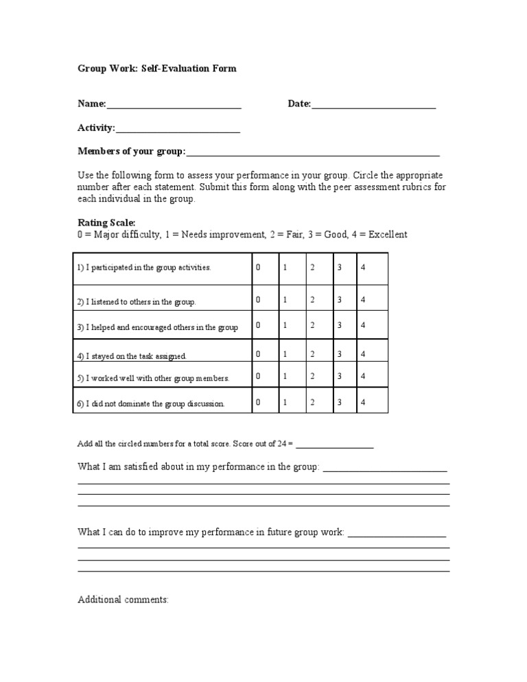 Self Evaluation | PDF