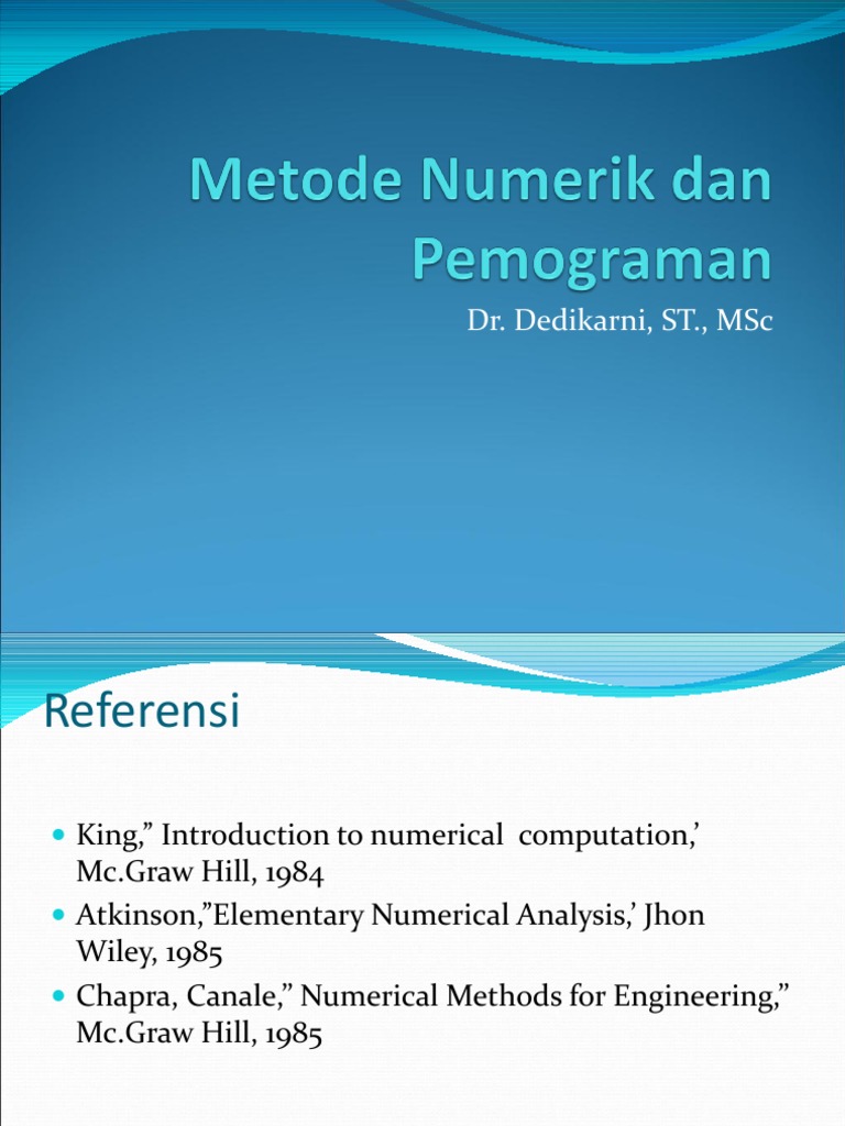 Numerical Methods Reference Guide | PDF
